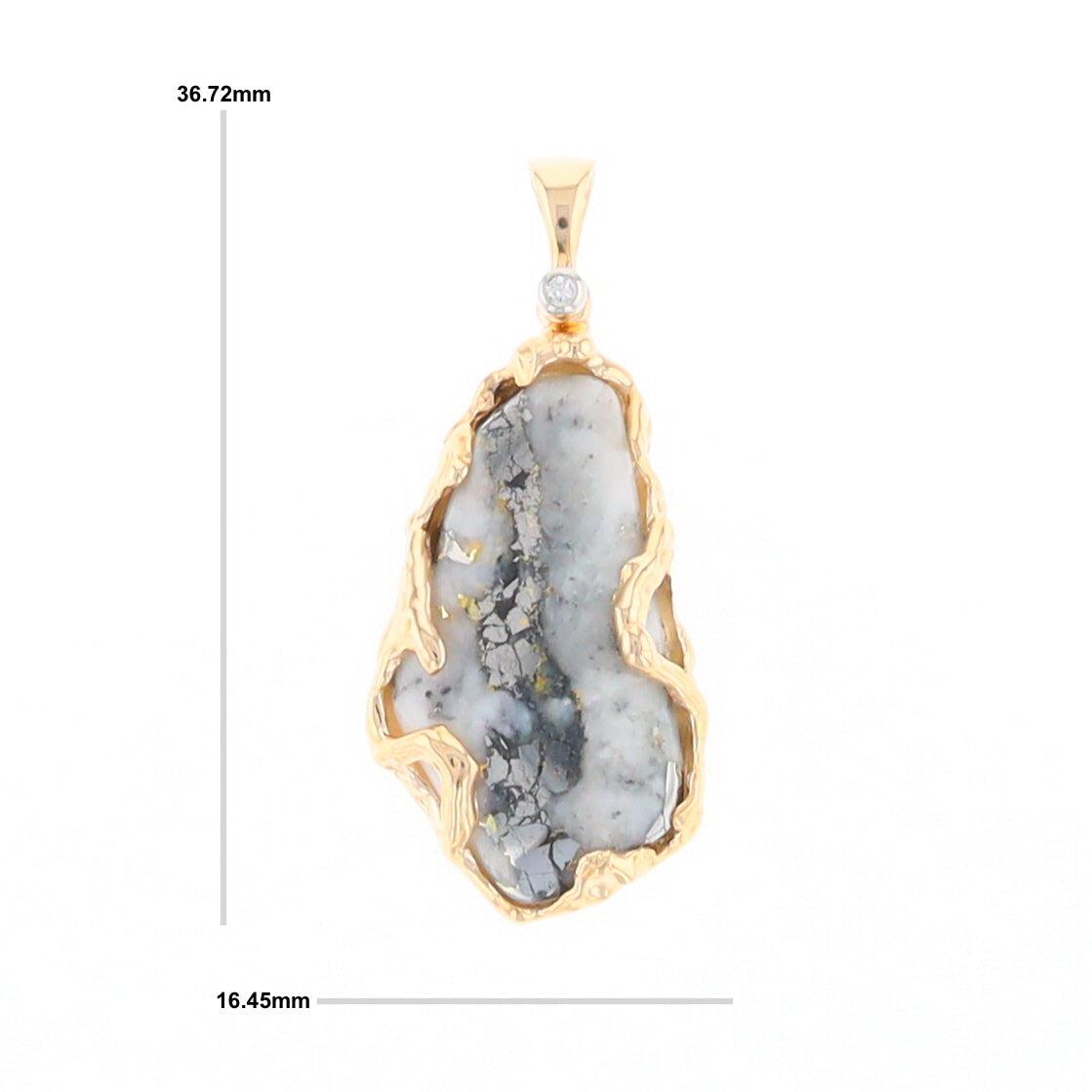 Gold Quartz Freeform Pendant G4 - Etsy