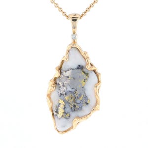 Gold Quartz Freeform Pendant - Etsy