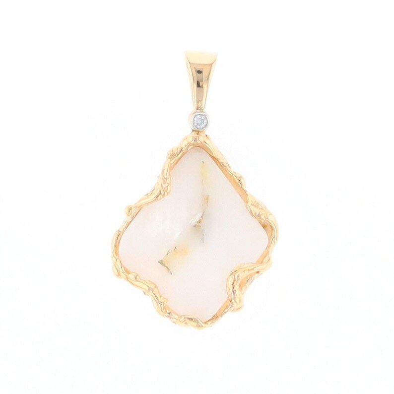 Gold Quartz Freeform Pendant - Etsy