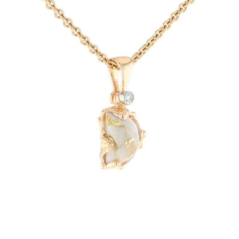 Gold Quartz Freeform Pendant - G1 - Etsy