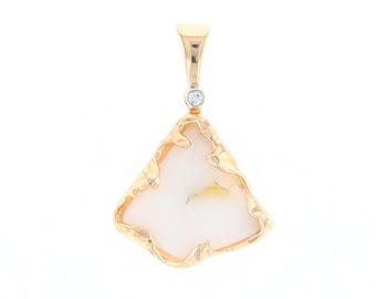 Gold Quartz Freeform Pendant - Etsy