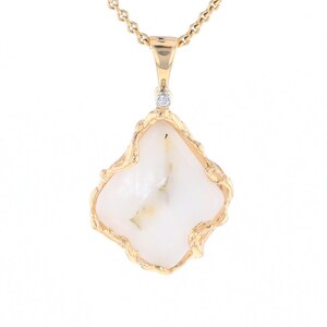 Gold Quartz Freeform Pendant - Etsy