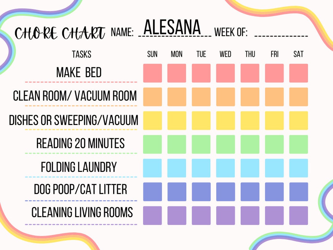 Chore Chart - Etsy