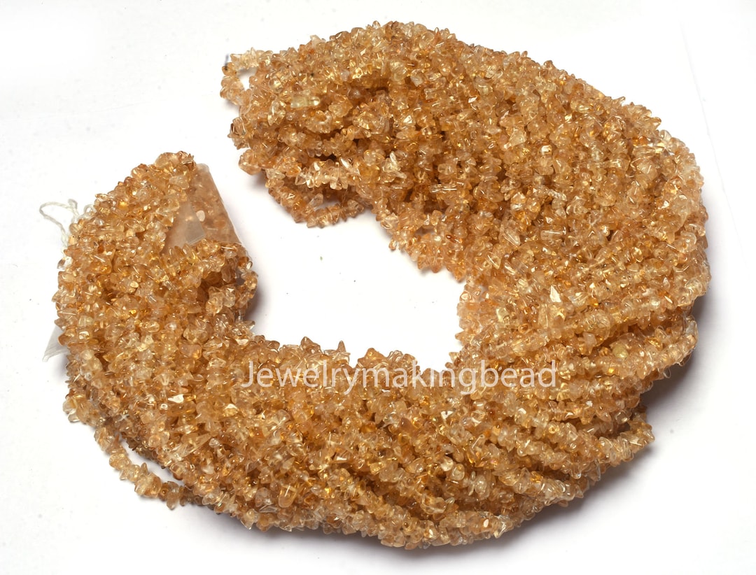 Natural Citrine 34" Strand Uncut Chips, Citrine Smooth Raw Beads, Rough ...