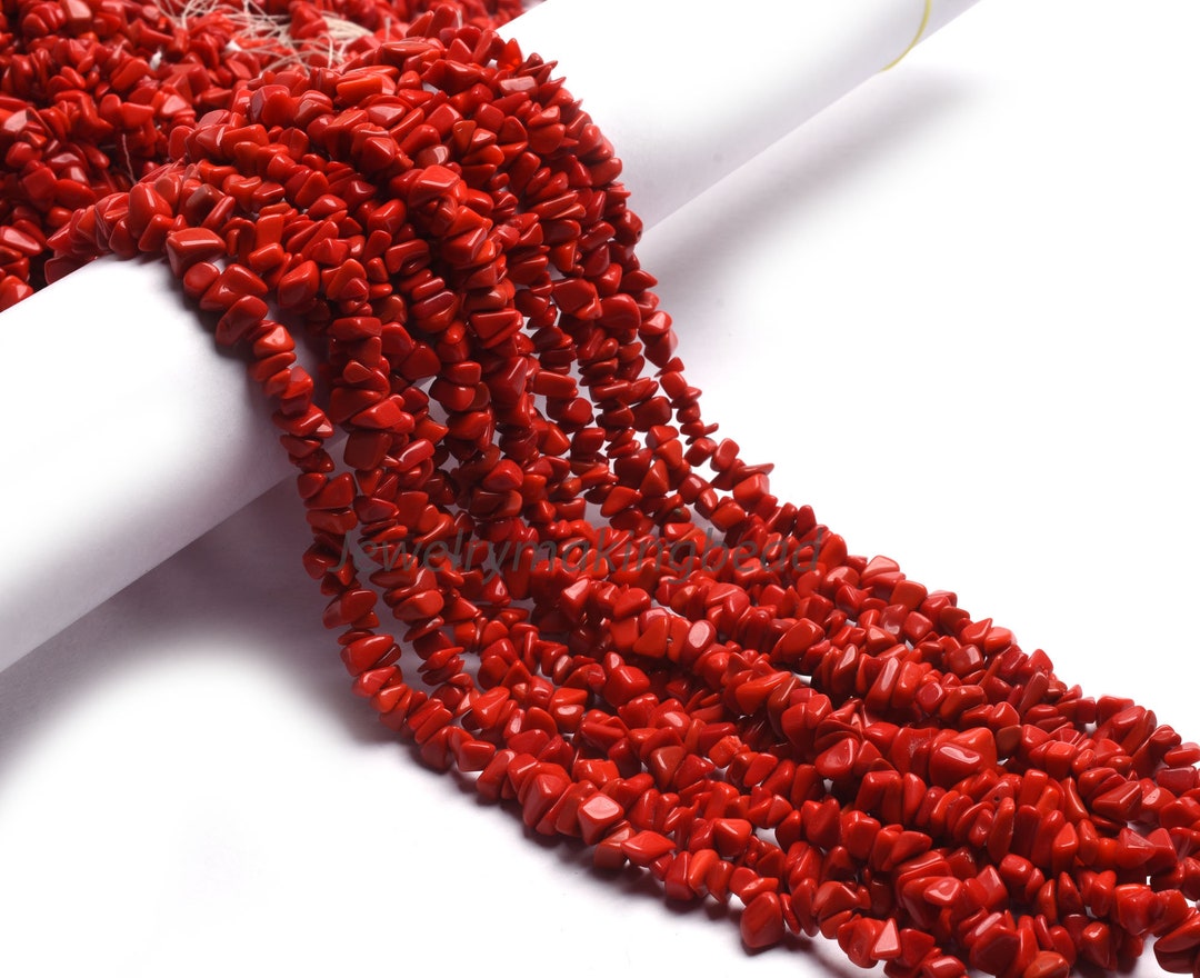 Red Coral Chip Beads – Uncut Gemstone Nuggets, Jewelry Making - Etsy