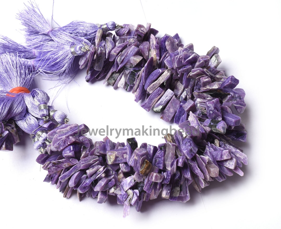 Natural Charoite Raw Rough Beads Purple Charoite Smooth Gemstone Beads ...