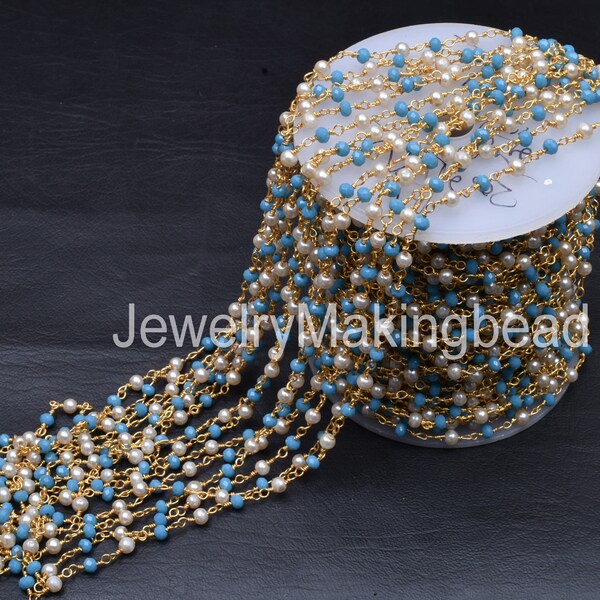 3mm Turquoise Rosary Chain - Etsy