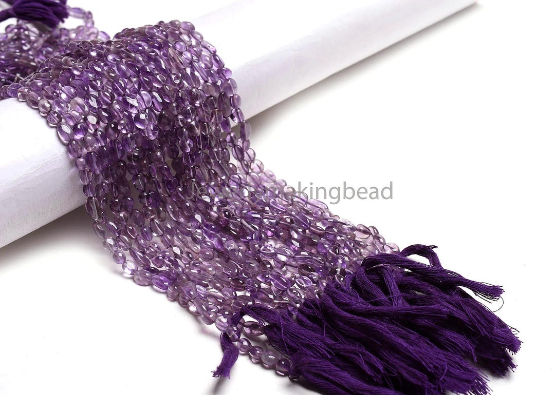 Purple Brazil Amethyst Smooth Nuggets Shape Beads 13" Strand Light ...
