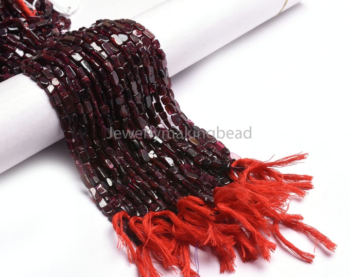 13" Strand Natural Red Garnet Smooth Rectangle Shape Jewelry Strand ...