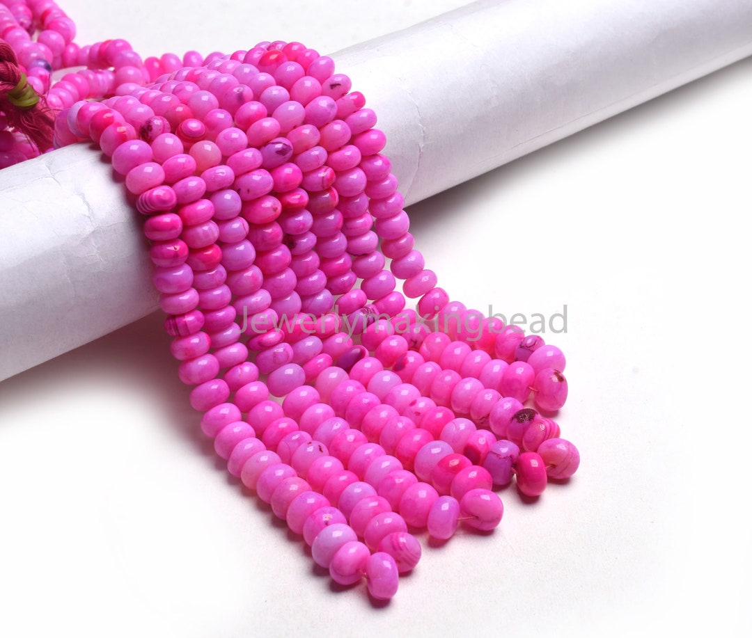 Hot Pink Opal Glatte Rondelle Edelstein Perlen Feine Qualität Dark Rani ...