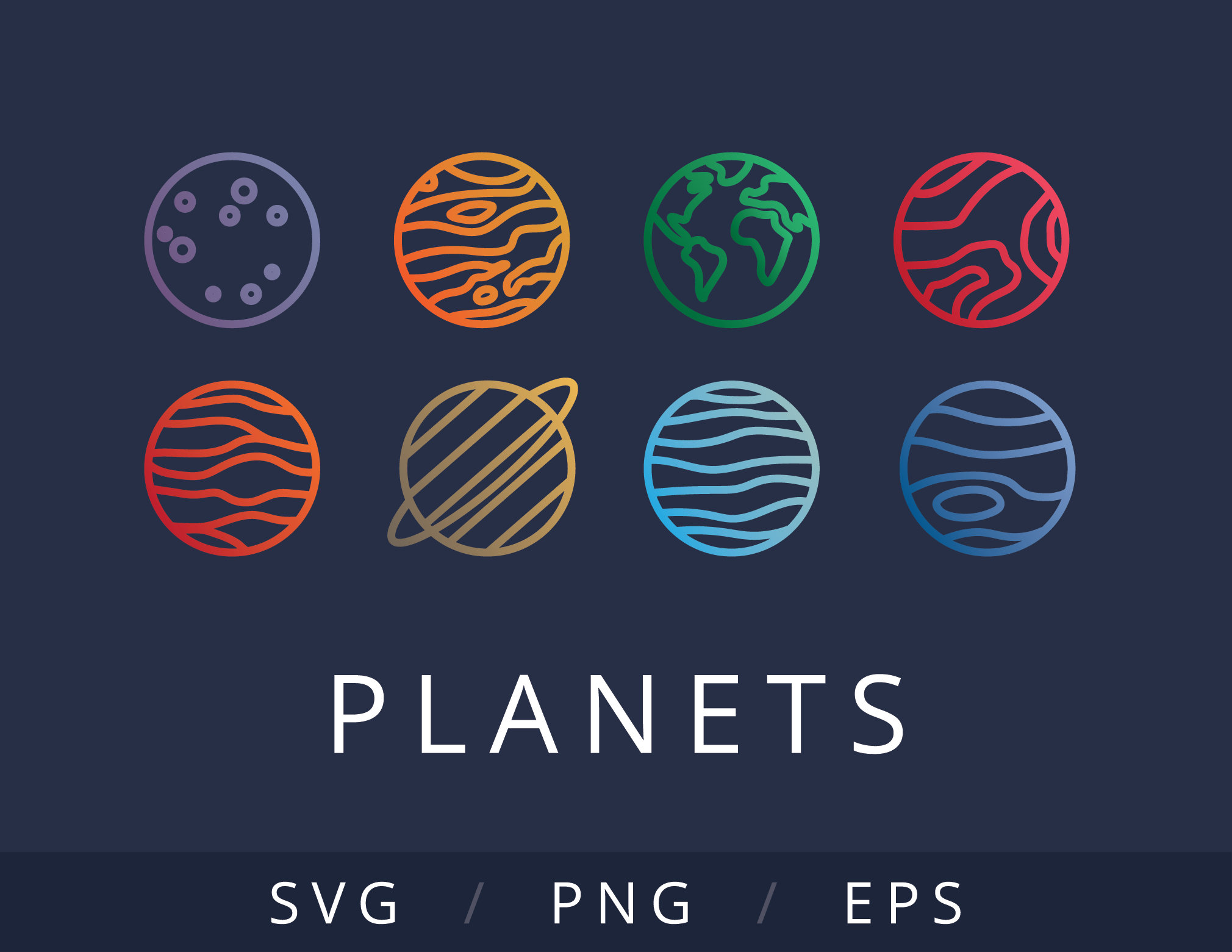Minimal Planet Posters / Icons - Etsy