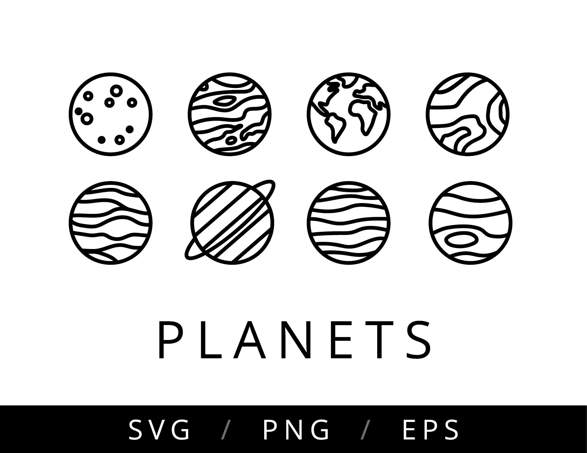 Minimal Planet Posters / Icons - Etsy