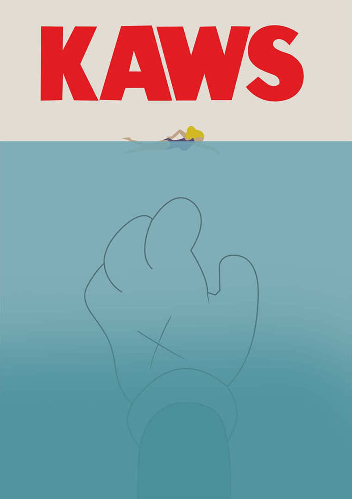 Set of 2 KAWS Posters: Jaws Movie Poster DIGITAL DOWNLOAD - Etsy