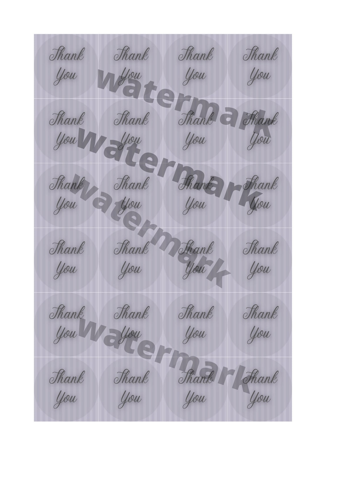 Simple thank You Circle Round Stickers Print Out A4 Sheet PDF Jpg PNG ...