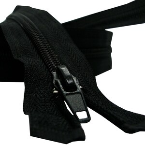 Long NYLON Zipper Open End #5 Black Single Slider 90cm 100cm 150cm ...