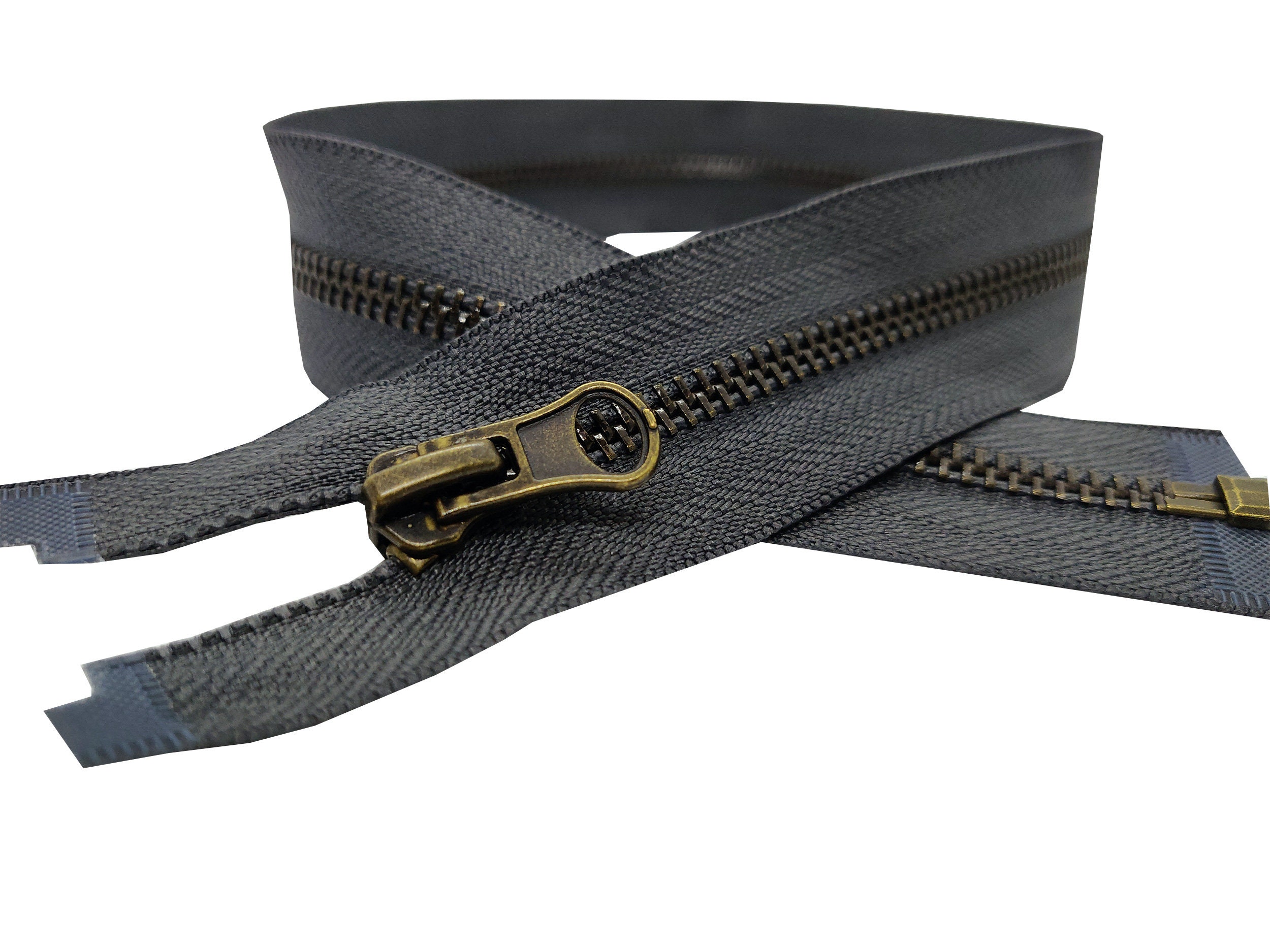 Metal Zipper Fastener #5 Antique Brass Heavy Duty Open End Single ...