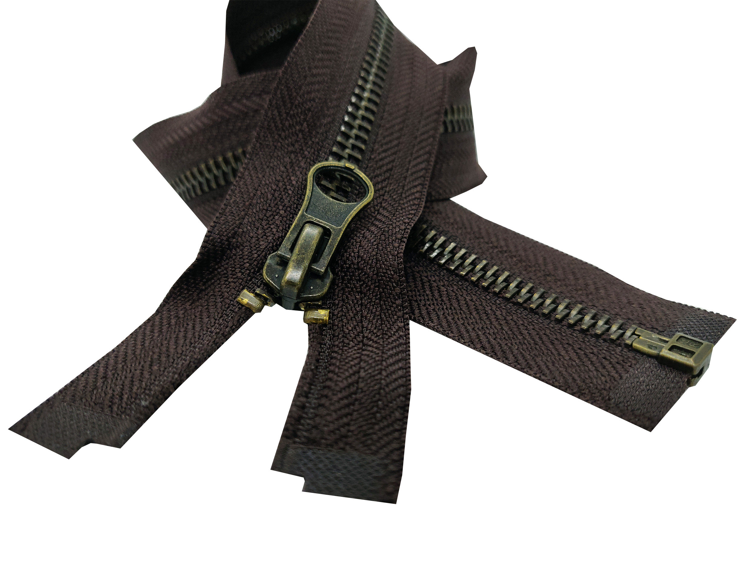 Metal Zipper Fastener #5 Antique Brass Heavy Duty Open End Single ...