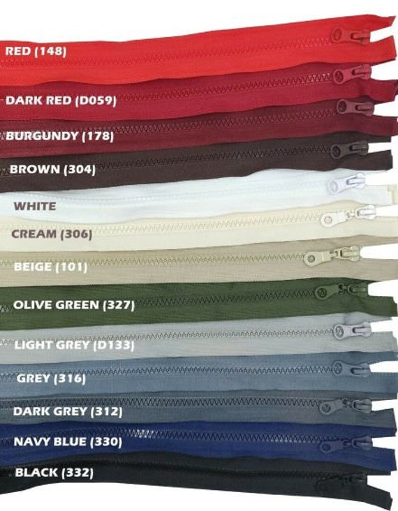 CHUNKY Plastic Zip Open End Single Slider 5 Black Cream Navy | Etsy UK