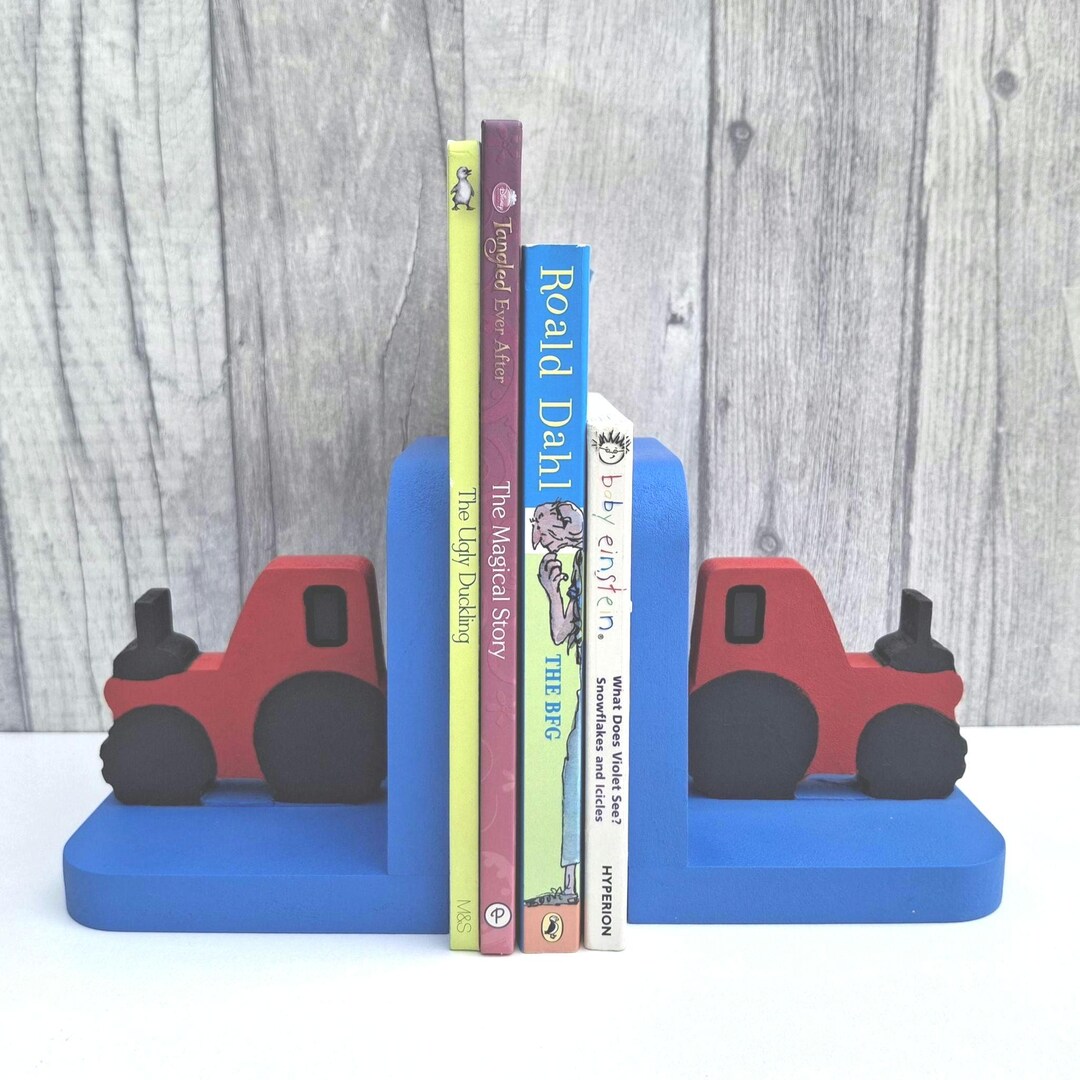Wooden Tractor Bookends Farm Theme Nursery Decor Baby Gift Children's ...