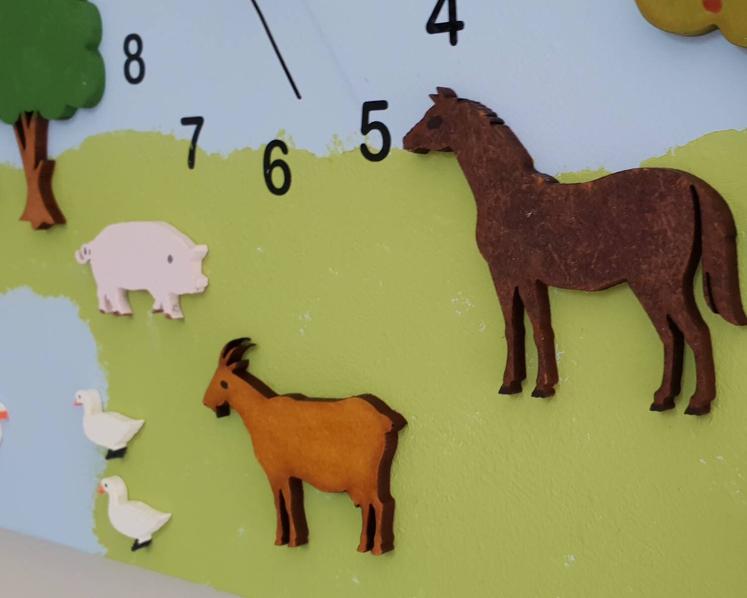 Farm Animal Clock for Childrens Nursery Farm Animal Bedroom Farm Animal ...