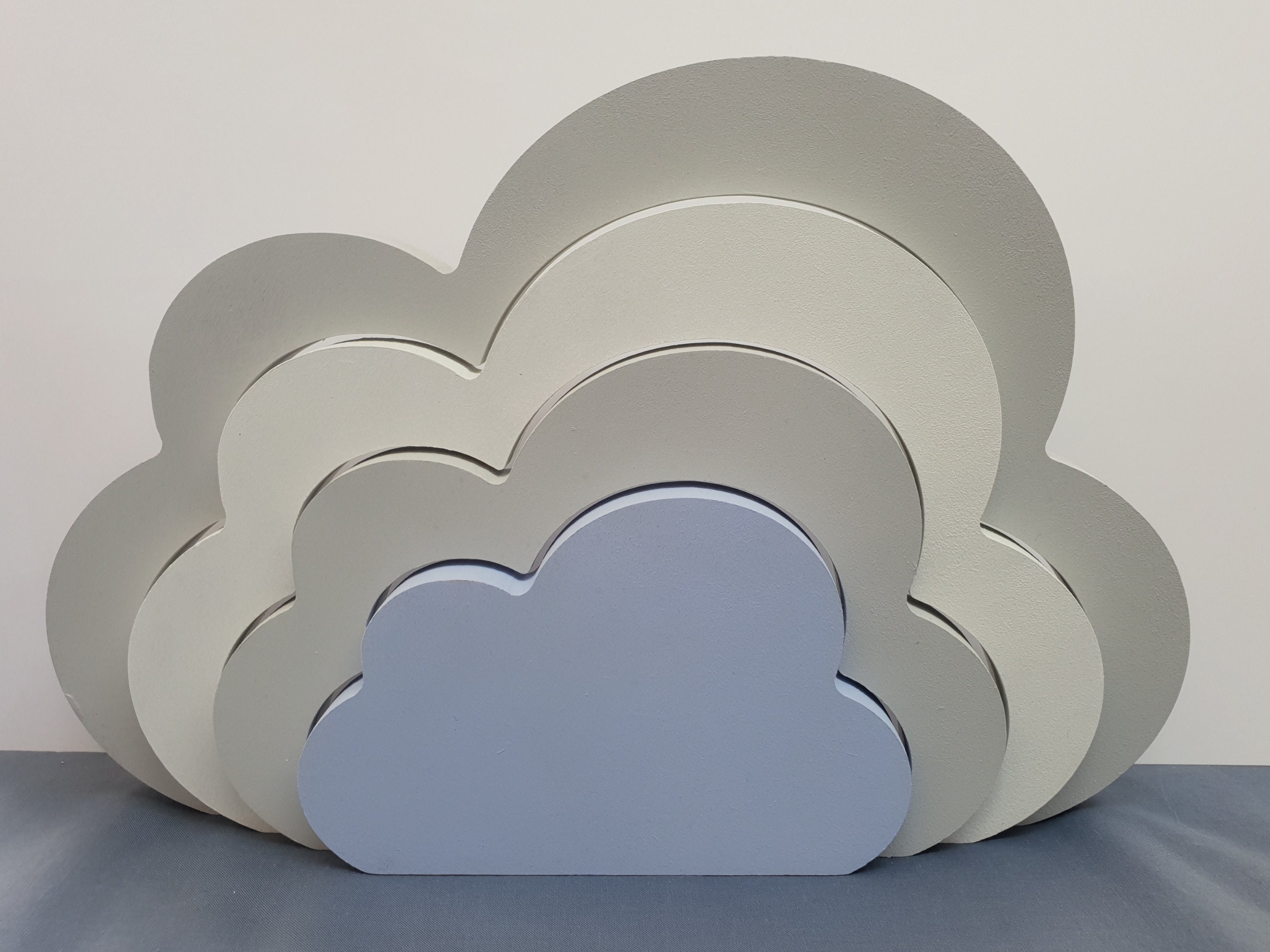 Large Wooden Cloud Stacker Nursery Decoration Hand-painted Freestanding Clouds Ideal Gift for ...