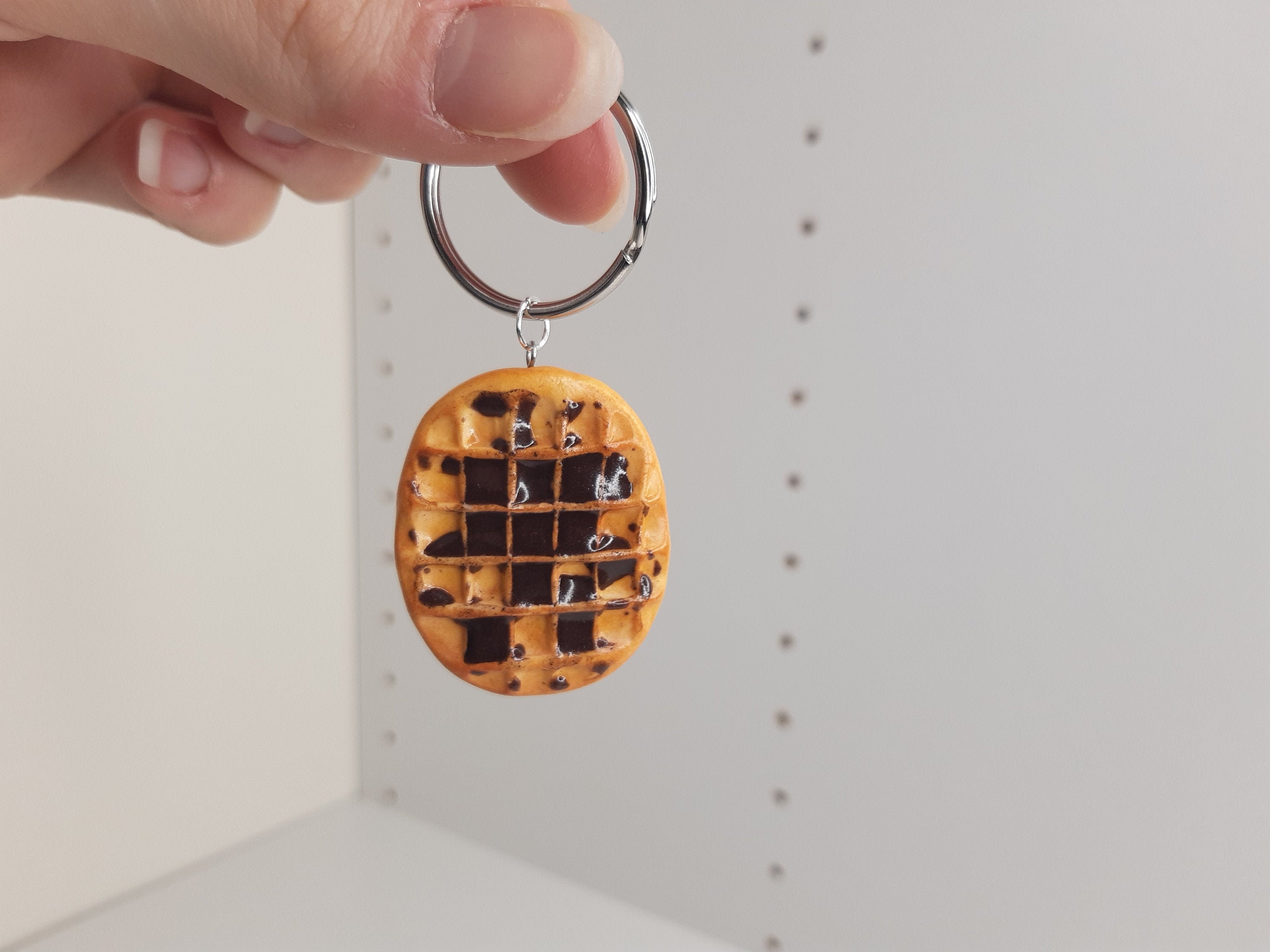 Waffle keychain, Dessert Keychain, Mini food keyring / keychain, Fake ...