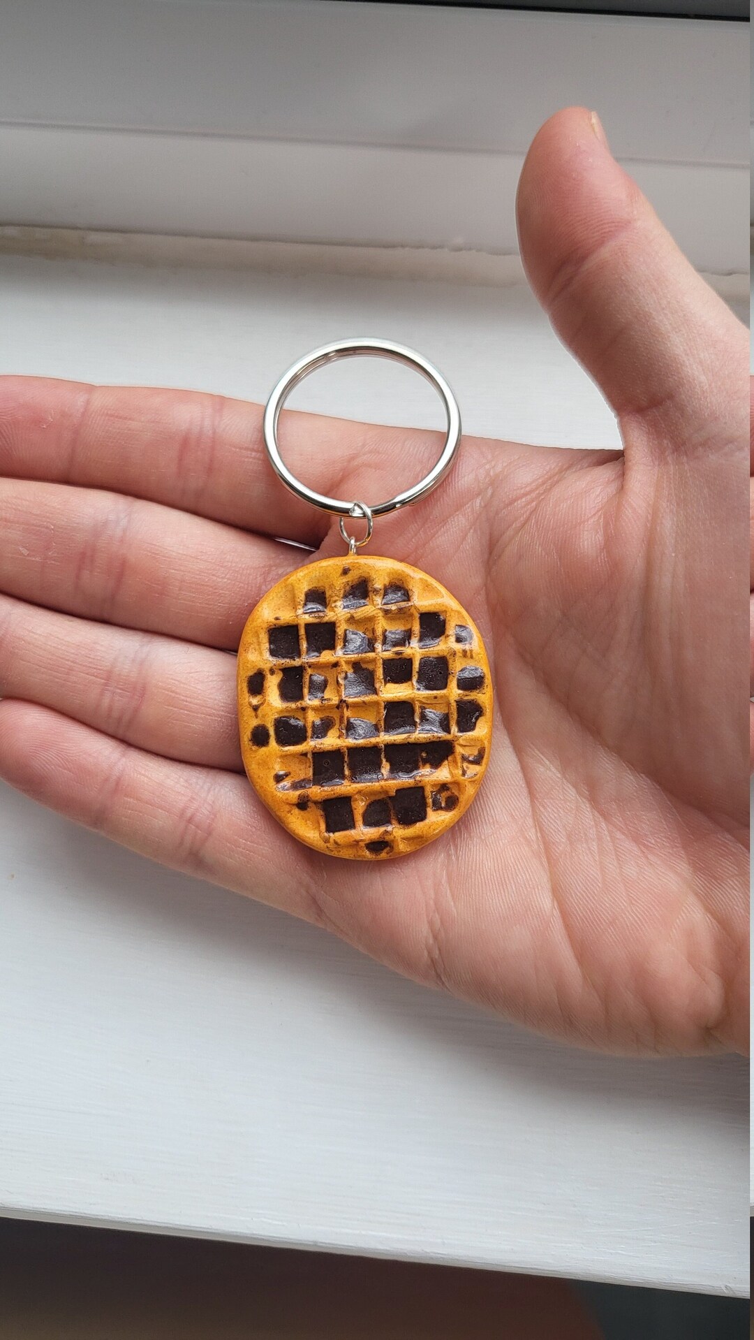 Waffle keychain Dessert Keychain Mini food keyring / - Etsy 日本