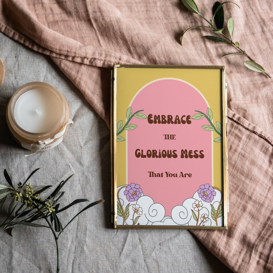 Embrace the Glorious Mess clouds Poster - Etsy