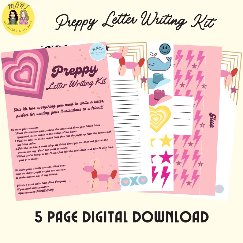 Letter Writing Kit (preppy Theme) - Etsy