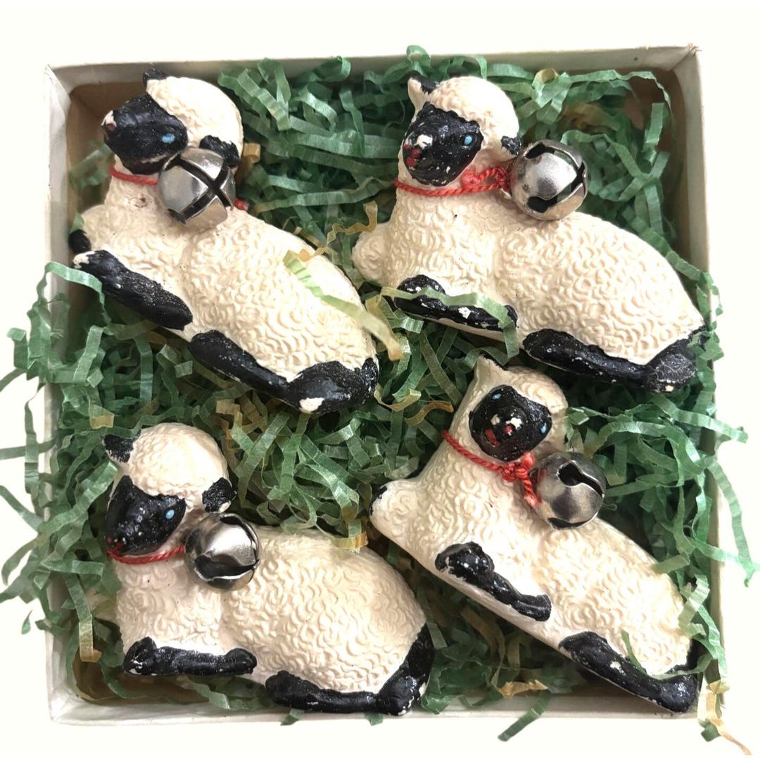 VTG Hand-painted Austrian MEM Pure Castile Soap Lamb Figurines Set of 4 ...