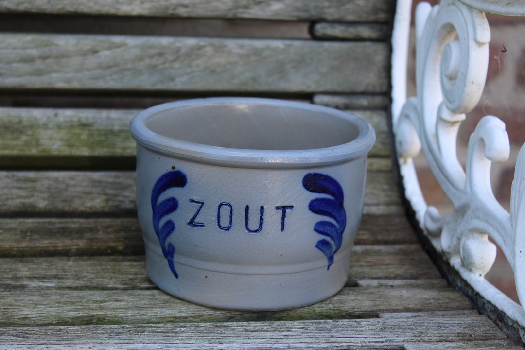 Large Earthenware Salt Pot From Grandmother's Kitchen, Antique keulse ...