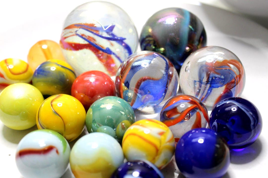 18 Boulders, Large Marbles Glass Ball | Huge Swirl Marbles, Lot of ...