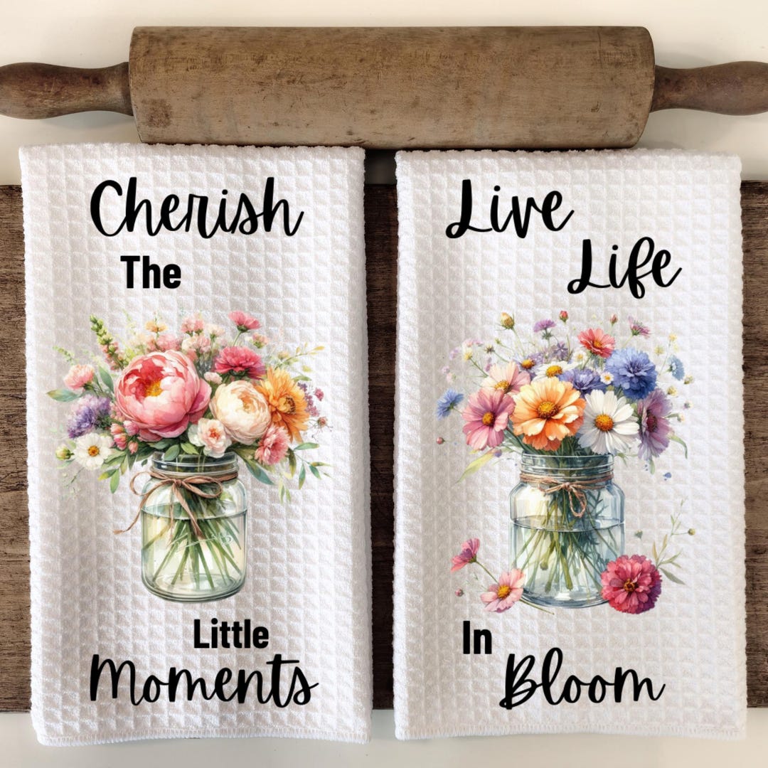 Floral Mason Jar Farmhouse Kitchen Inspirational Quotes-digital PNG ...