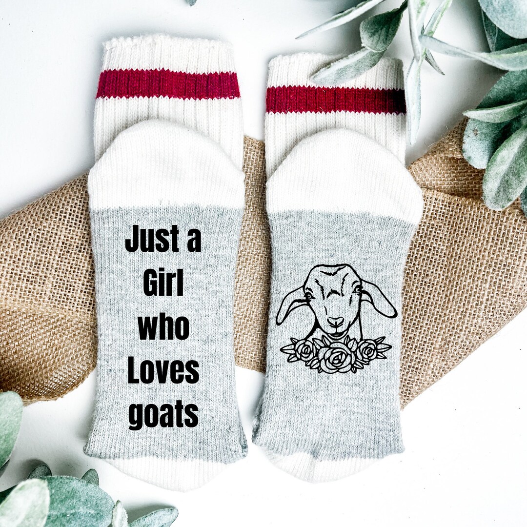 Just a Girl Who Loves Goats-cute Floral Goat Socks-gift for Farm Girl ...