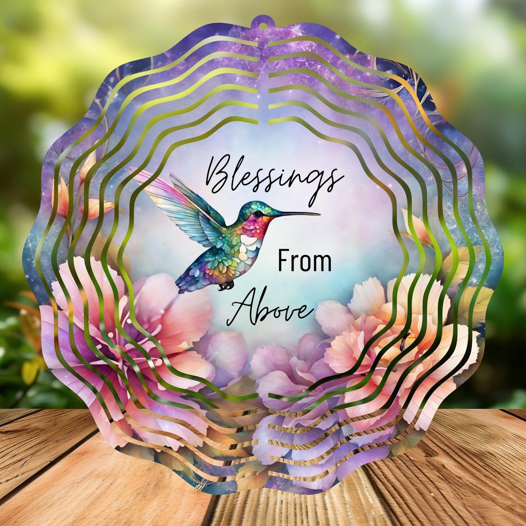 Blessings From Above-3d Floral Hummingbird Wind Spinner- Inspirational ...