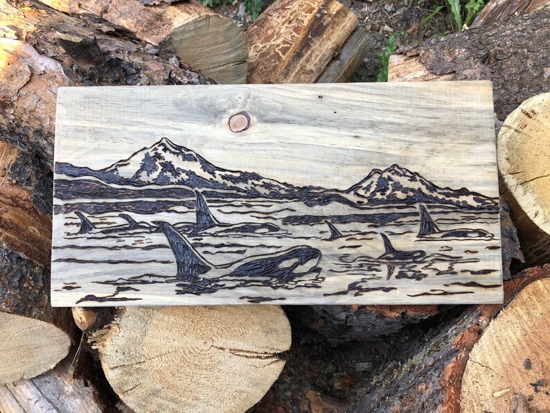 Pyrography Wood Burning Handcrafted Ocean Art Killer Whale Art | Etsy