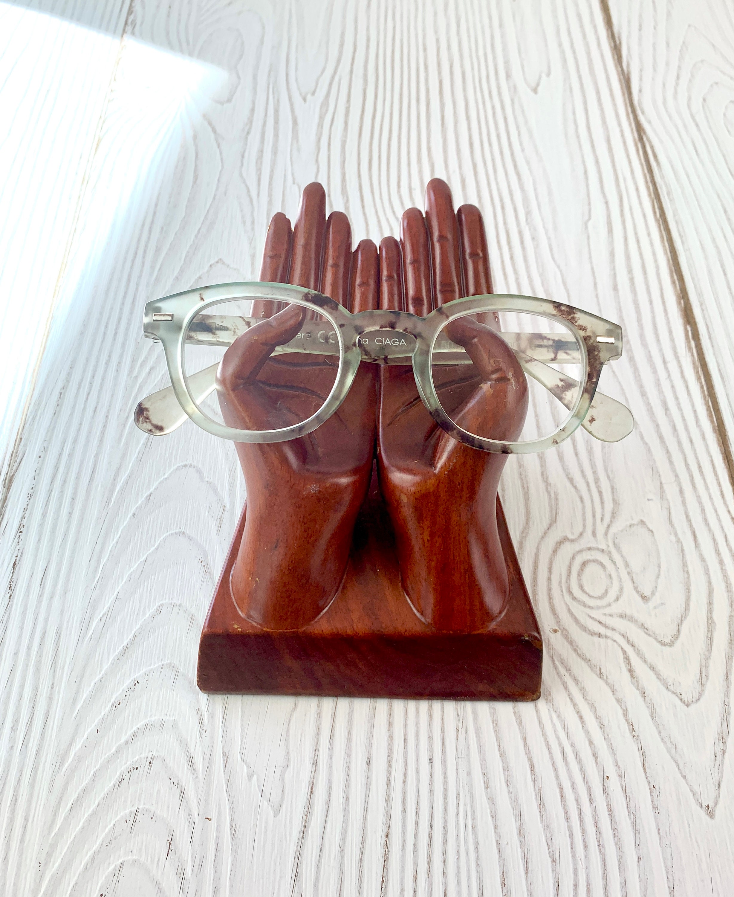 Vintage Wooden Hand Eye Glass Stand / Unique Eyeglasses Holder - Etsy