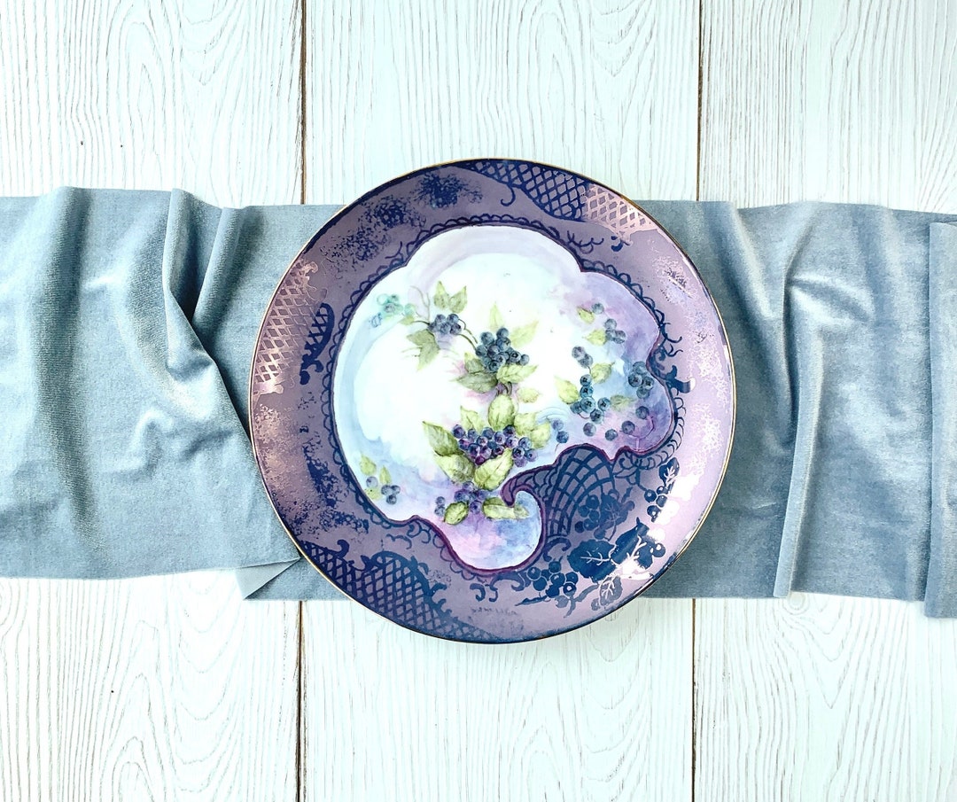 Large Hand Painted Decorative Plate / Wall Plate / Regencycore - Etsy