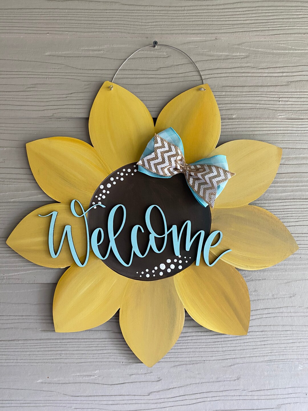 Sunflower Welcome Door Hanger - Etsy