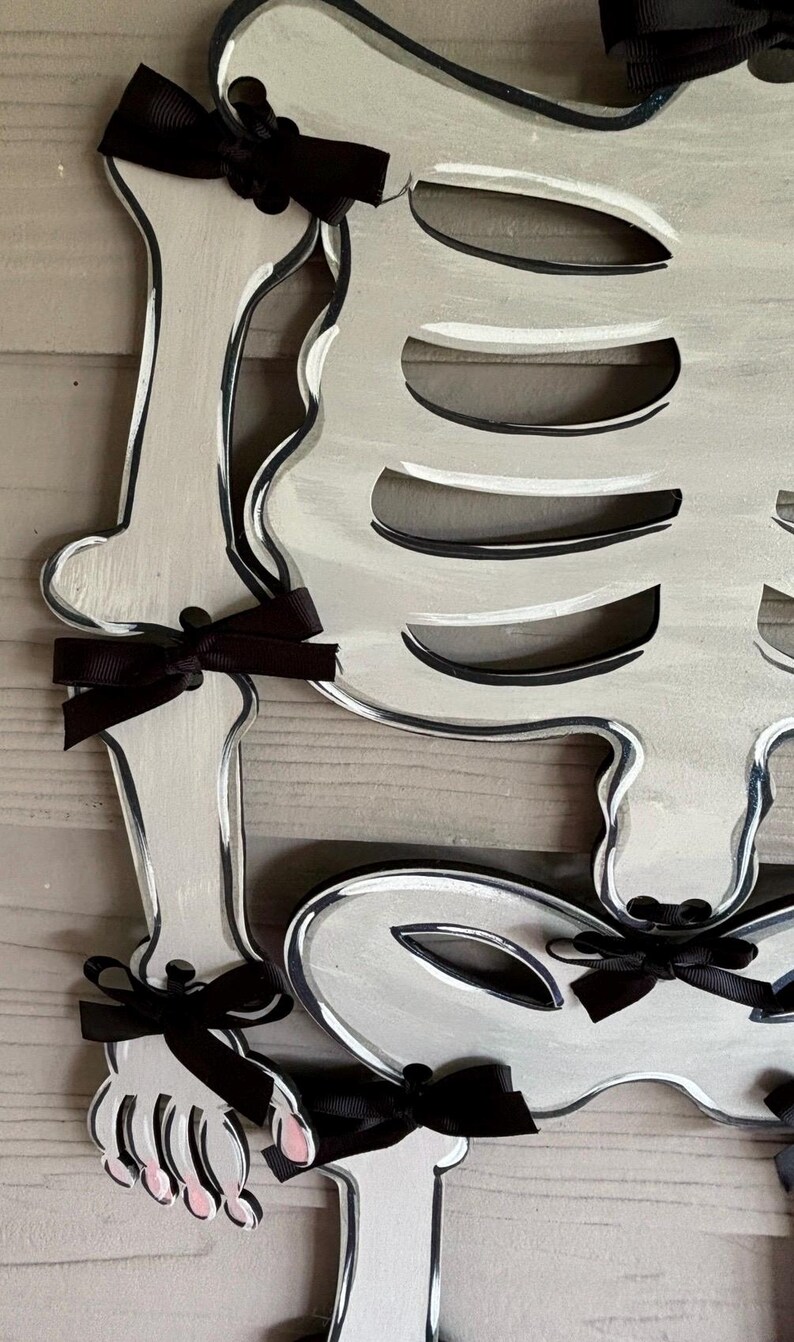 Hand Painted Skeleton Door Hanger - Halloween Porch Decor, 36 Inch - Etsy