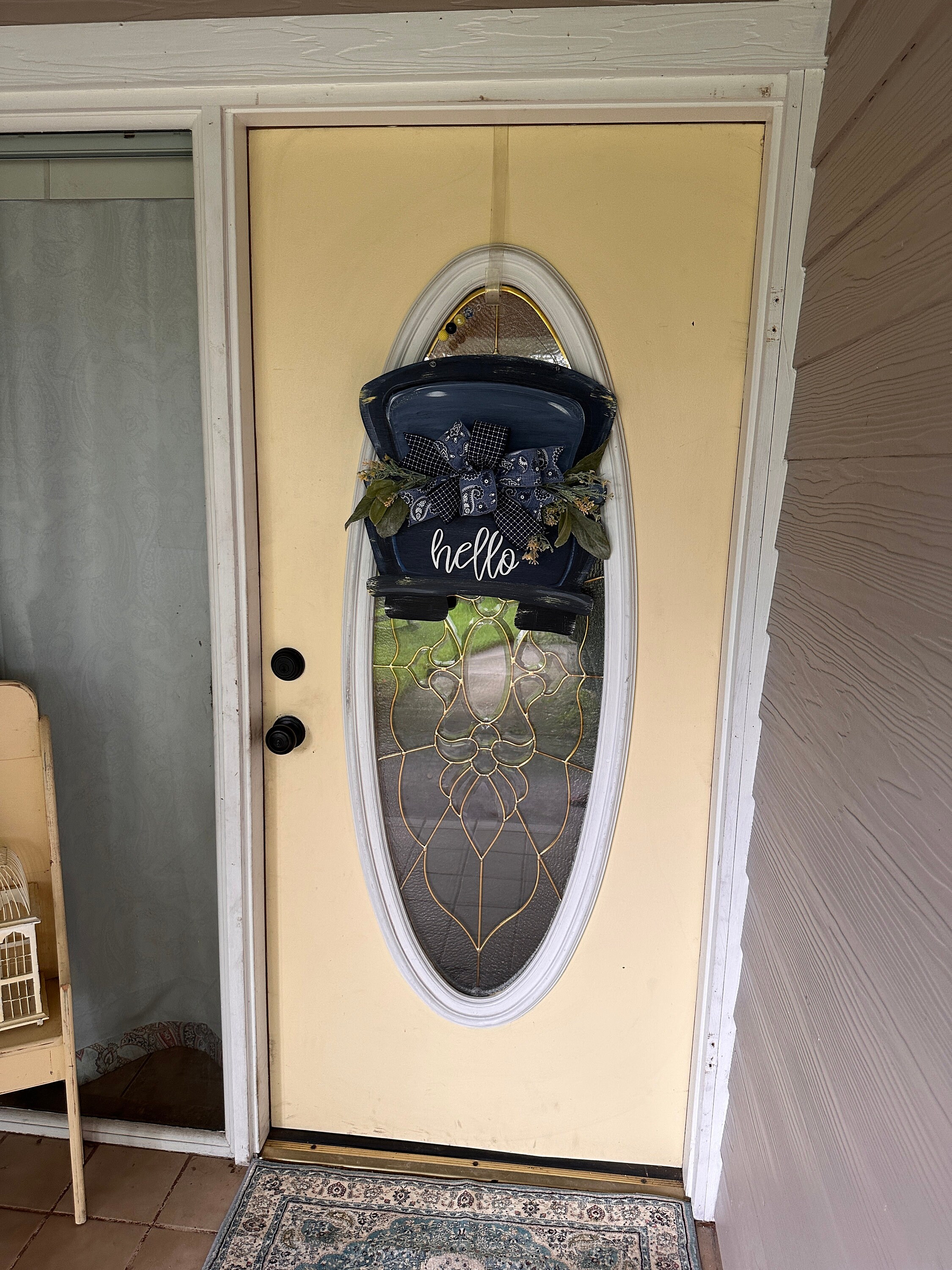 Old Blue Truck Door Hanger - Rustic Door Hanger - Farmhouse Porch ...