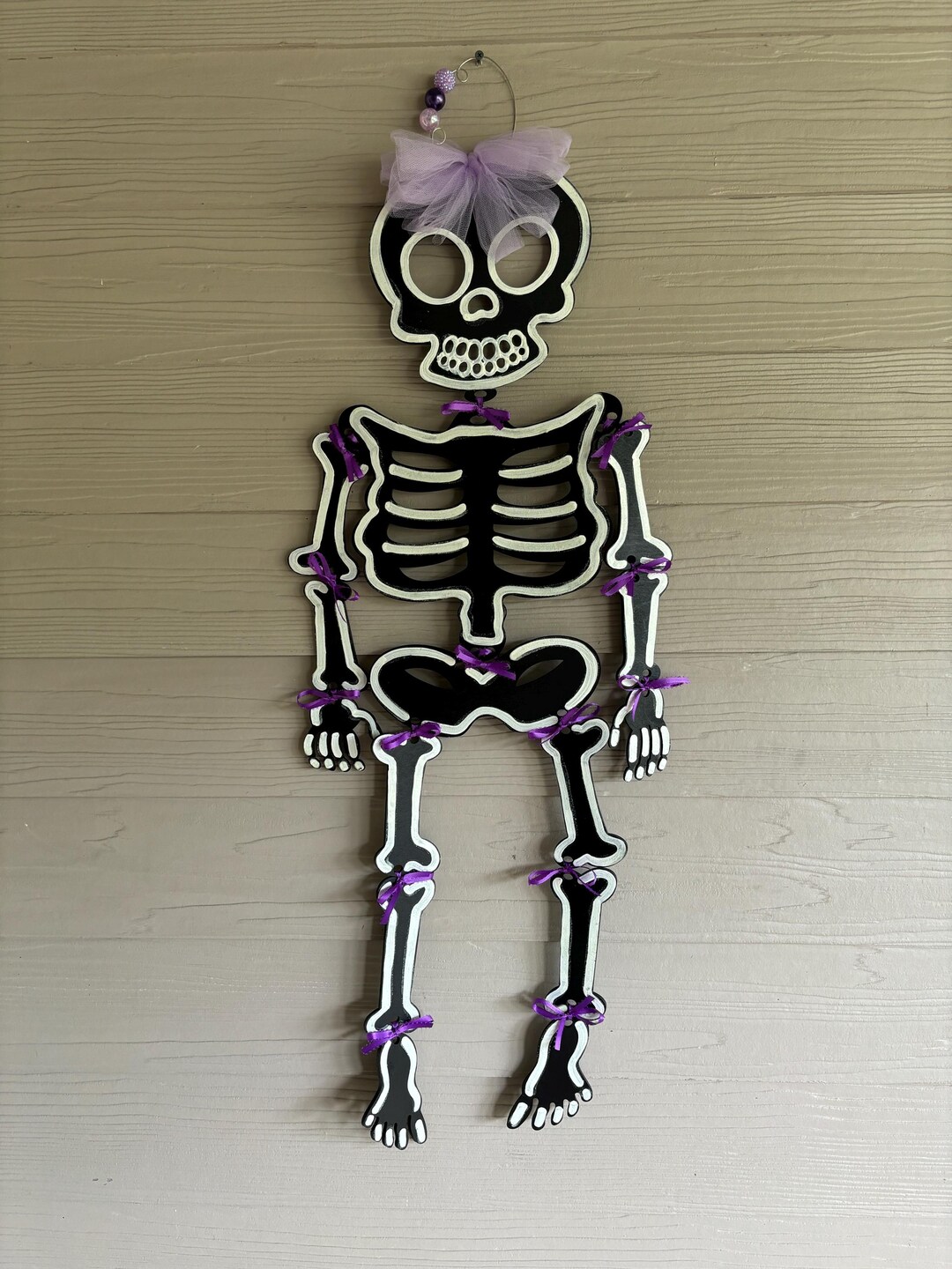 Glow in the Dark Skeleton Door Hanger: Halloween Porch Decor - Etsy