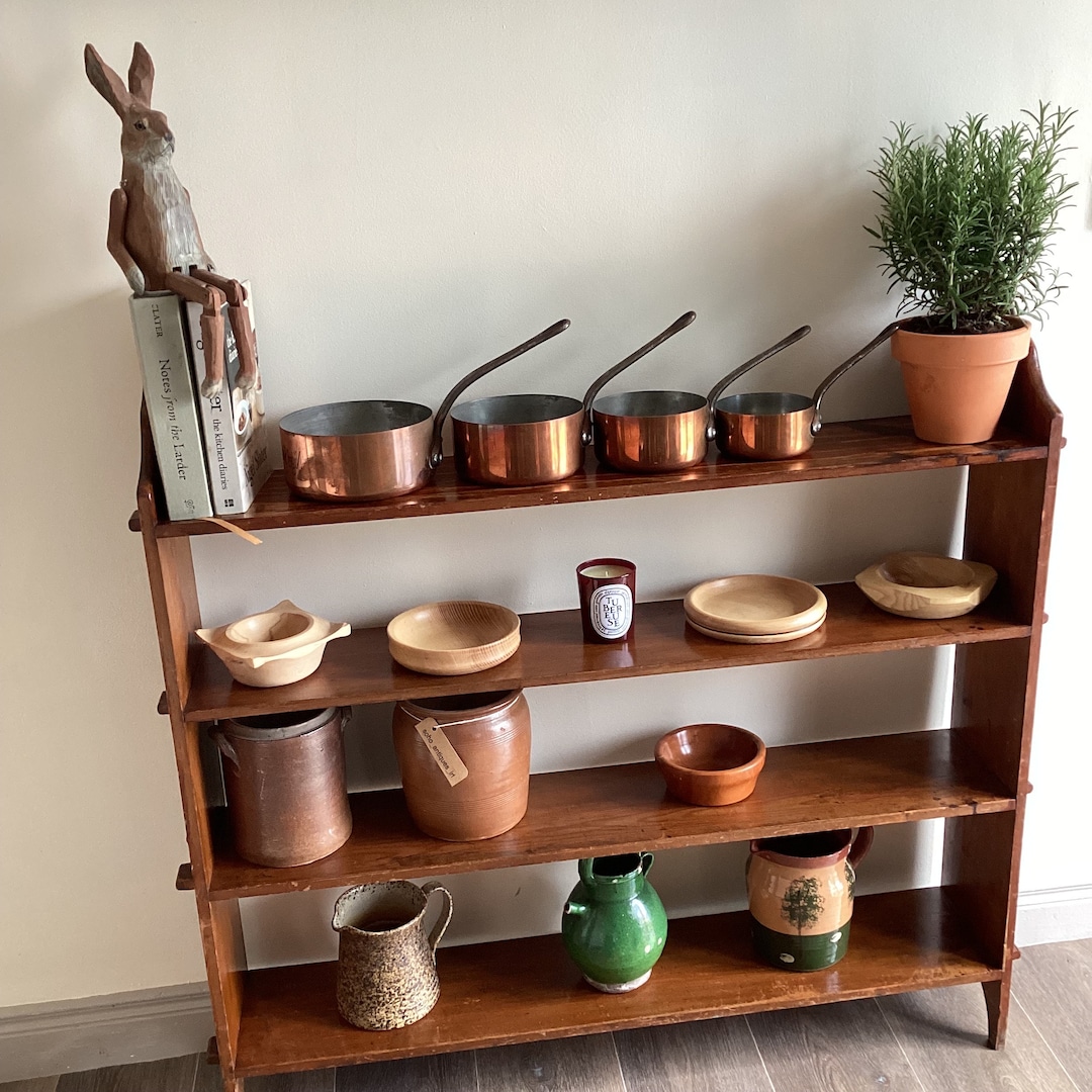 Free Standing Vintage Open Shelving Rack Rustic Wooden Shelf - Etsy