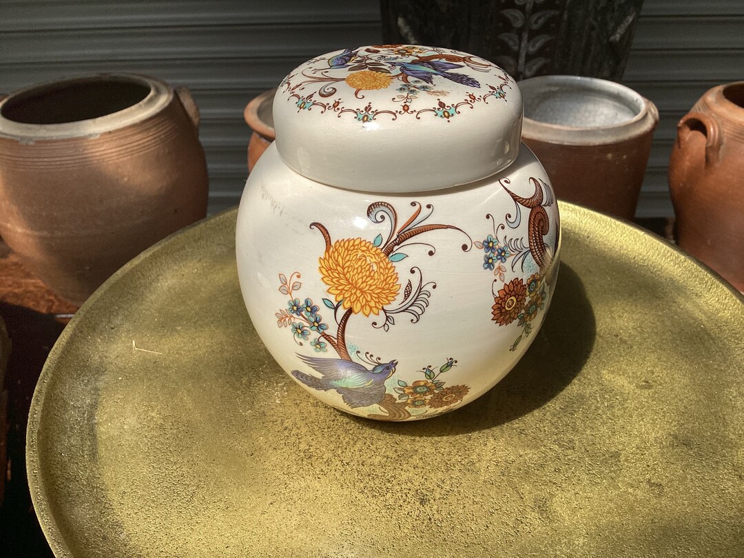 Vintage Sadler Ginger Jar With Lid: English Porcelain Cottagecore Decor ...