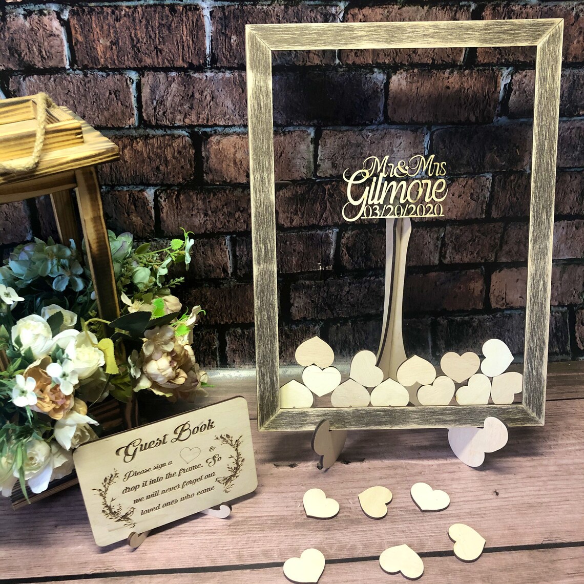 Transparent Wedding Guest Book Alternative,wood Guestbook,rustic ...