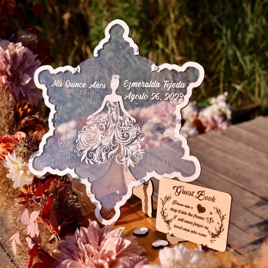 Winter Wonderland Birthday Guest Book Alternative Snowflake Guestbook ...