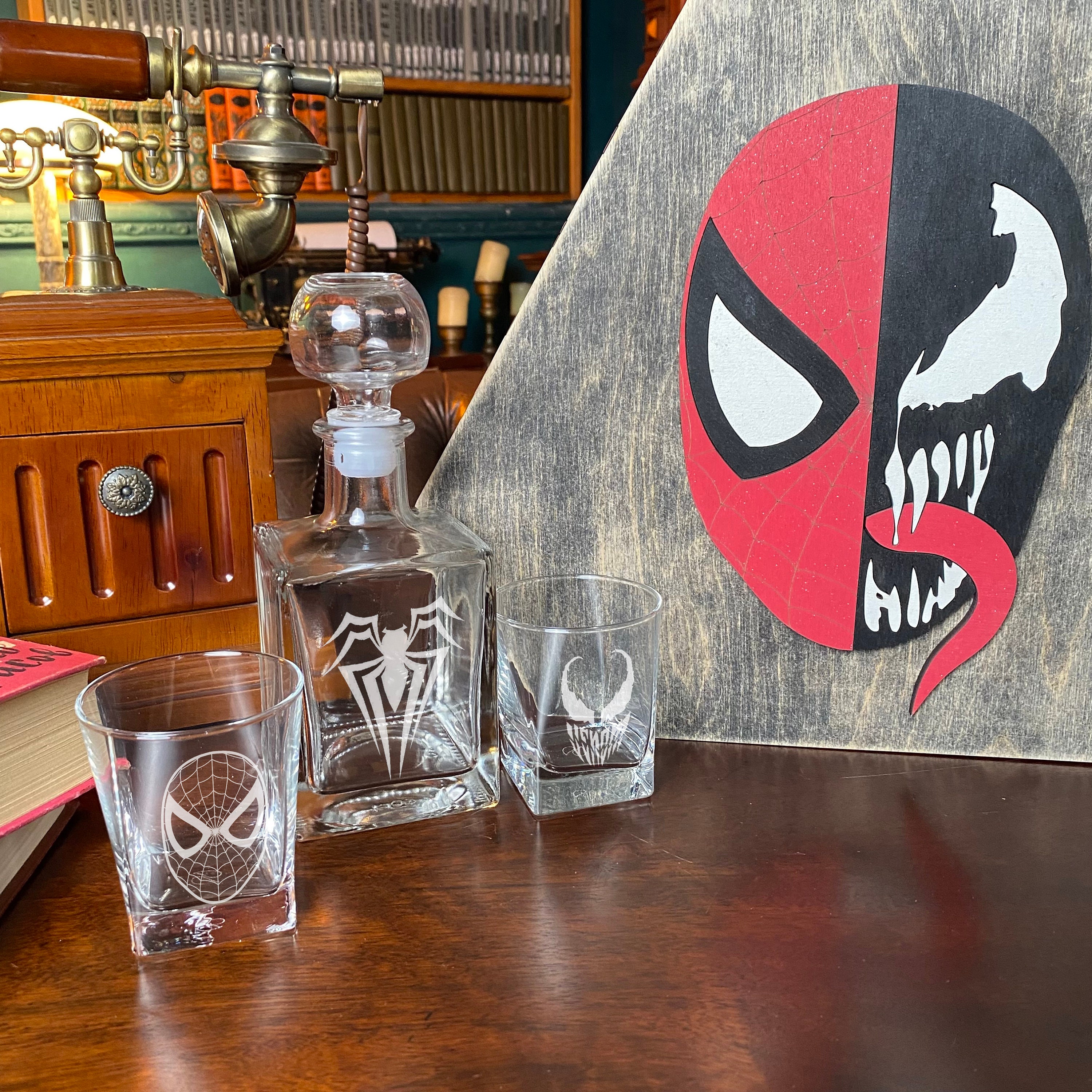 Superhero Whiskey Glasses Set Gift Christmas Glassware | Etsy