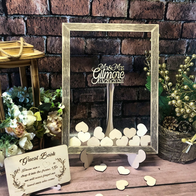 Transparent Wedding Guest Book Alternative,wood Guestbook,rustic ...