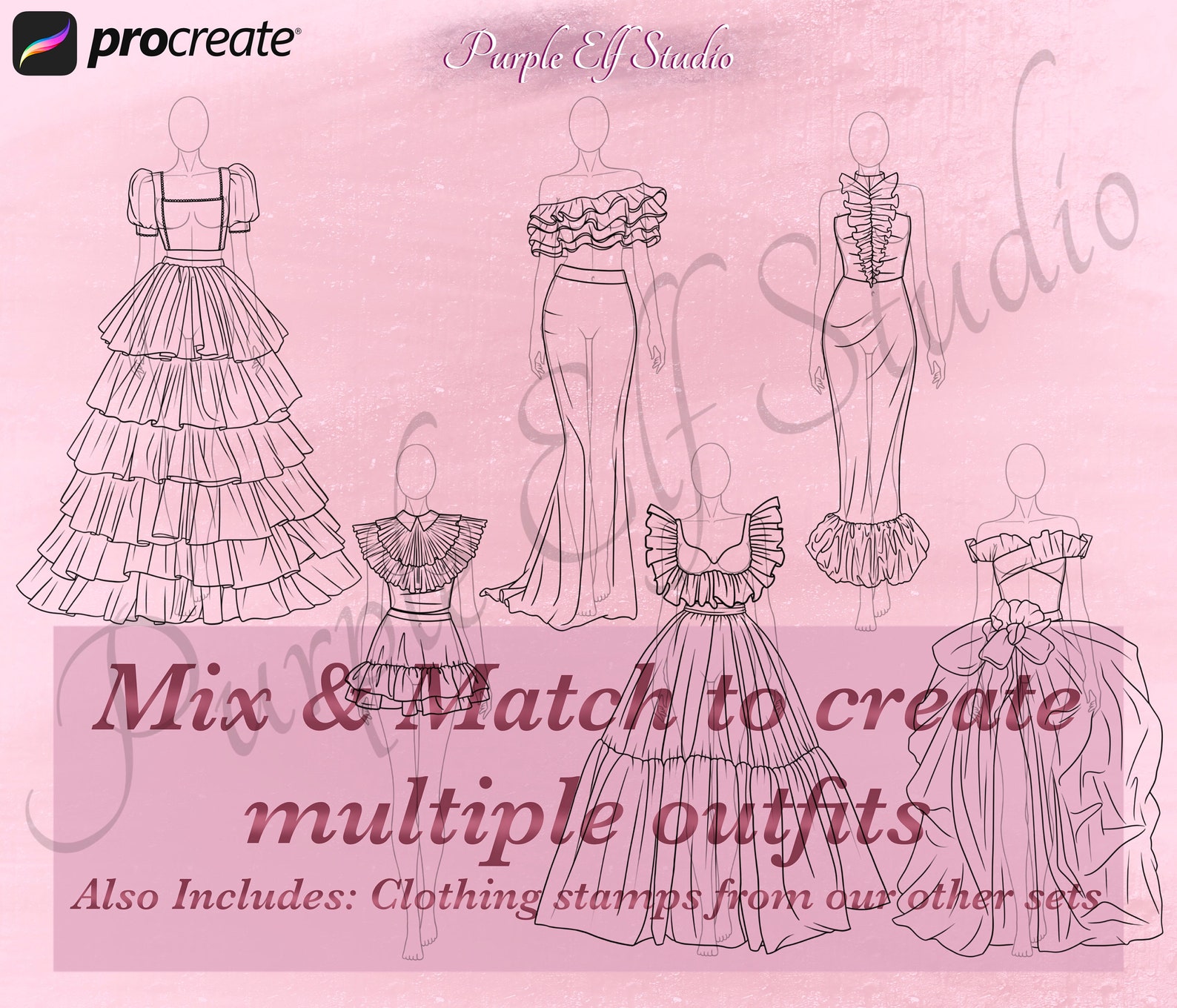 Procreate Brushes, Procreate Stamps, Procreate Clothes, Digital Brushes ...