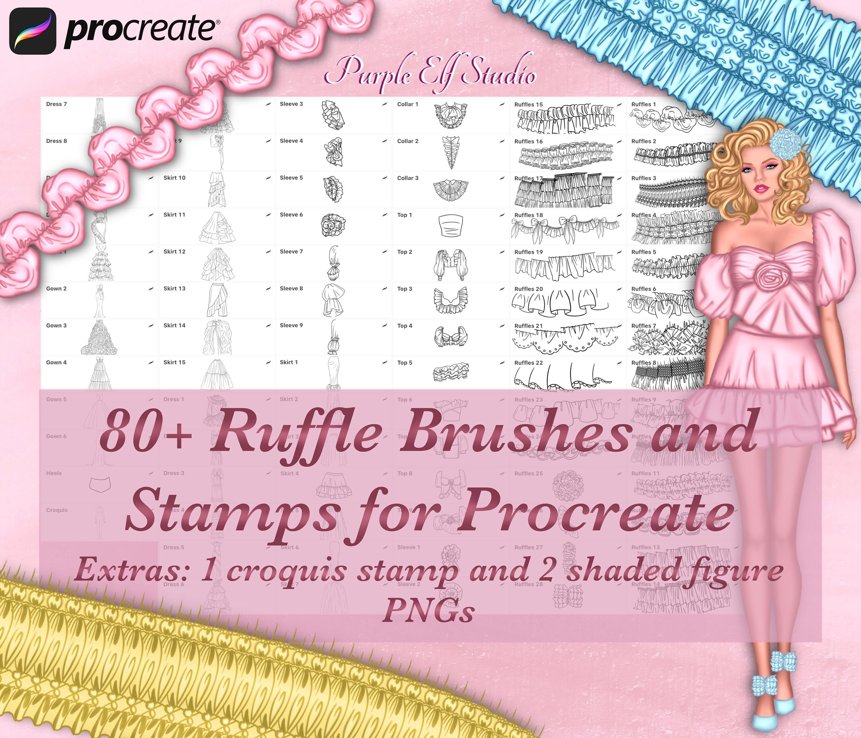 Procreate Brushes, Procreate Stamps, Procreate Clothes, Digital Brushes ...